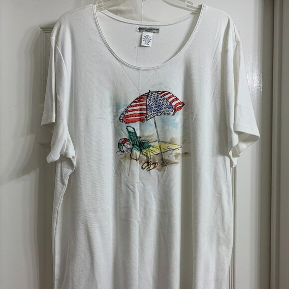 Rebecca Malone | Tops | Rebecca Malone Womens White Blouse Wbeach ...